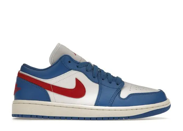 JORDAN 1 Low Lifestyle Shoe - Sport Blue/gym Red/white