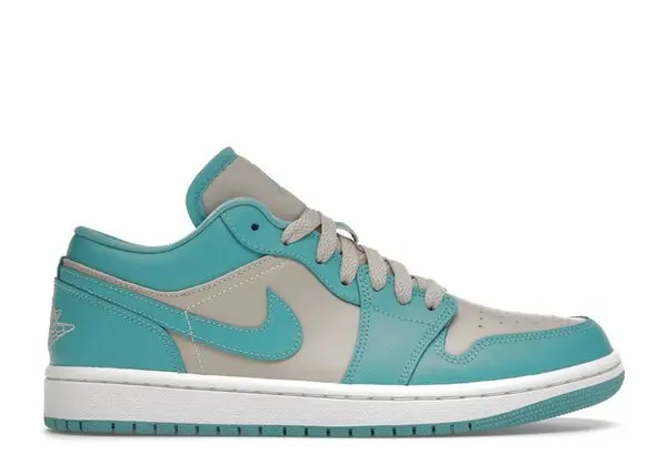 JORDAN 1 Low Tropical Teal Sneakers - Sanddrift/washed Teal/sail