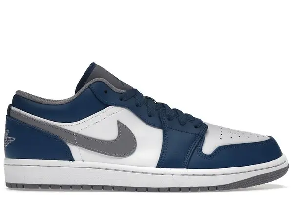 JORDAN 1 Low-top Sneakers - True Blue/cement Grey/white