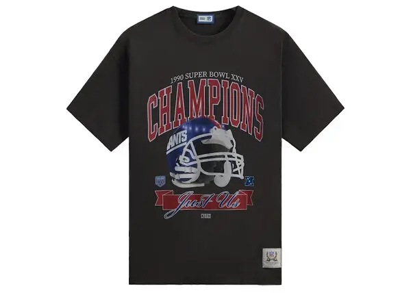 Kith X Nfl Giants Superbowl Vintage Tee Shirt - Black