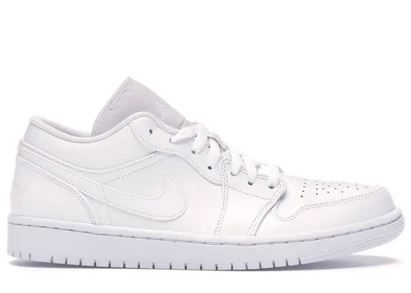 JORDAN 1 Low Triple Sneakers - White/grey Fog