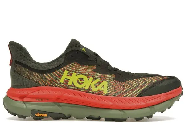 Hoka One One Mafate Speed 4 Sneakers - Thyme/fiesta