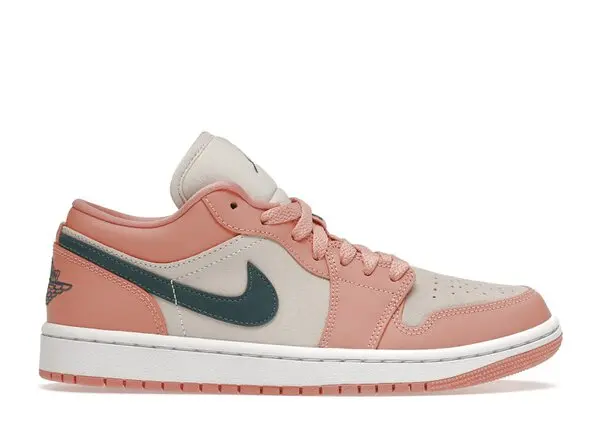 JORDAN 1 Low Sneakers - Light Madder Root/dark Teal Green/white