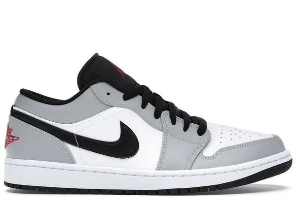 JORDAN 1 Low Sneakers - Light Smoke Grey/gym Red/white