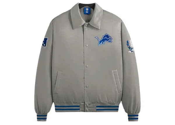 Kith X Nfl Lions Satin Bomber Jacket - Chain