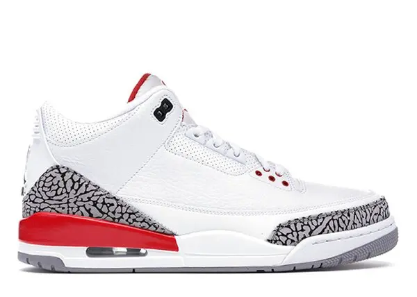 JORDAN 3 Retro Hall Of Fame Sneakers - White/fire Red/cement Grey