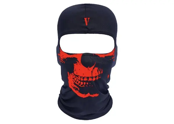 VLONE Printed Ski Mask - Black/red
