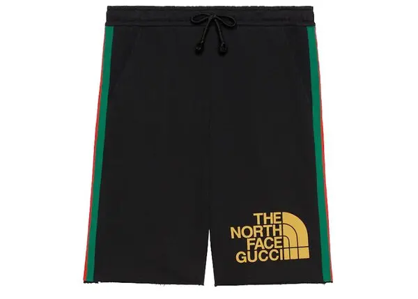 Gucci The North Face X Web Print Cotton Shorts - Black