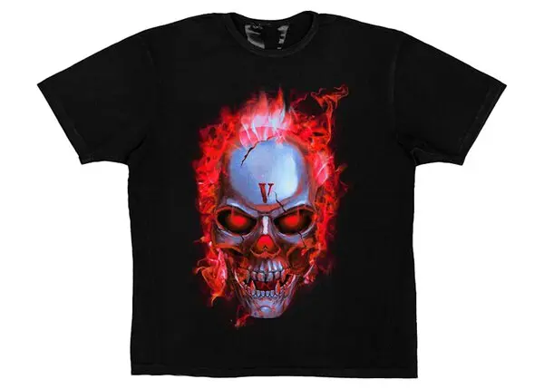 VLONE Skully Red Flame T-shirt - Black