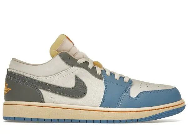 JORDAN 1 Low Vintage Unc Sneakers - White/university Blue/grey