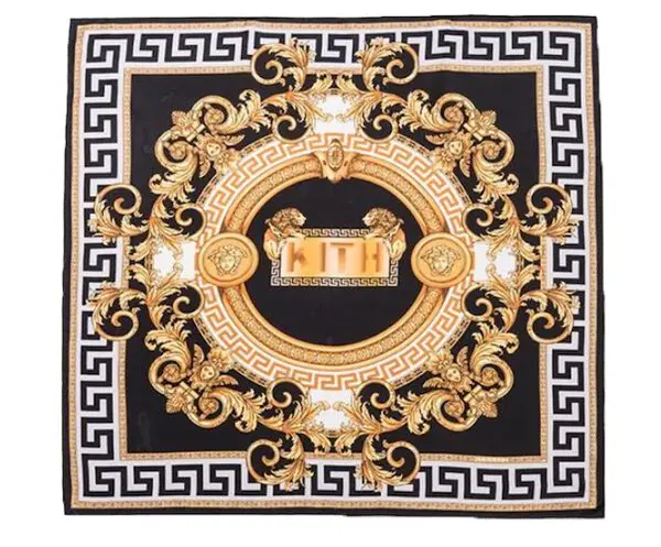 Kith X Versace Lion Silk Scarf - Black/gold