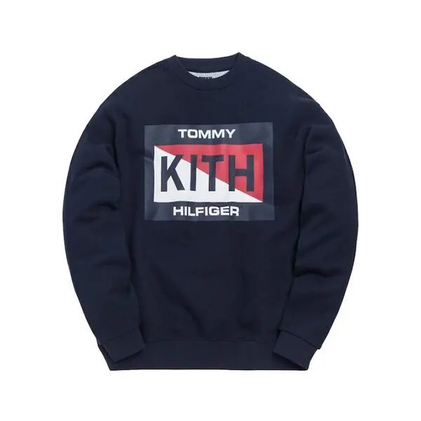 Kith X Tommy Hilfiger Slash Logo Crewneck Sweatshirt - Navy