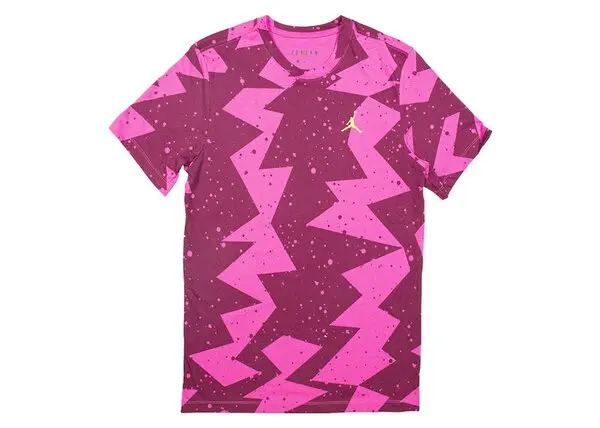 Nike Jordan Printed Poolside Tee Shirt - Active Fuchsia