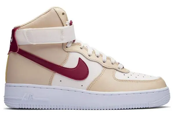 Nike Air Force 1 High Sneakers - White Onyx/noble Red/pale Ivory