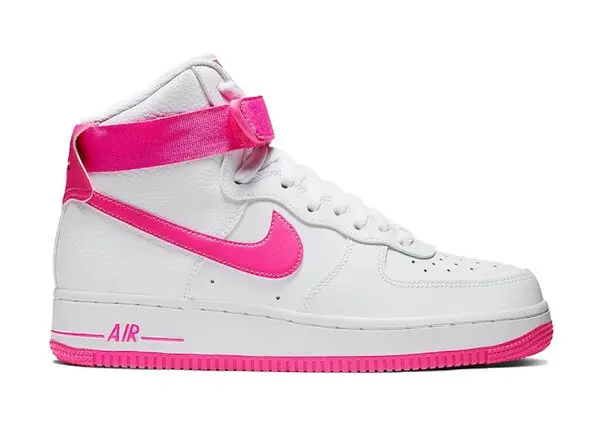 Nike Air Force 1 High Top Sneakers - White/true Berry/laser Fuchsia