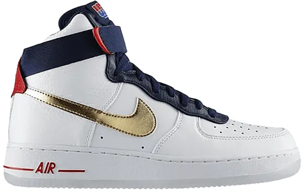 Nike Air Force 1 High Sneakers - White/metallic Gold/midnight Navy Blue