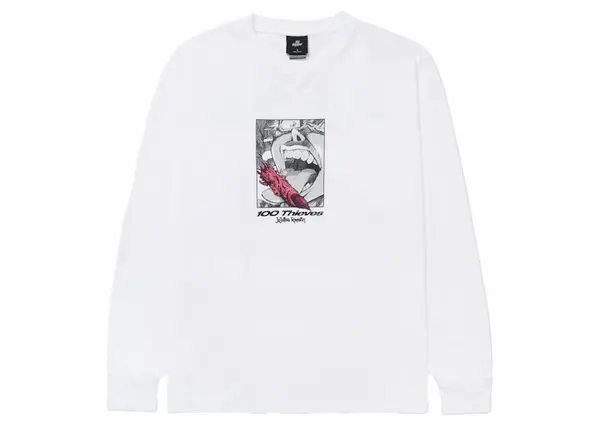 100 THIEVES X Jujutsu Kaisen Finger Longsleeve - White