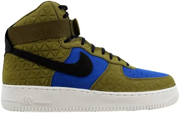 Nike Air Force 1 Hi Premium Suede - Olive Flak/black/midnight Turquoise