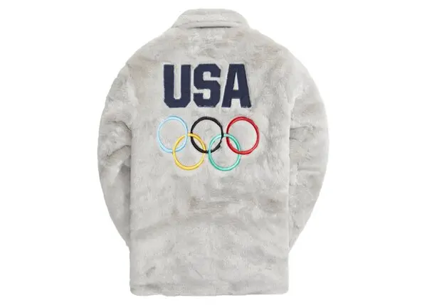 Kith For Team Usa Faux Fur Coaches Jacket