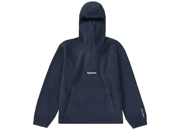 Supreme Polartec Facemask Half Zip Hooded Sweatshirt - Navy Blue