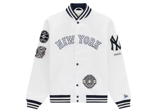 Aimé Leon Dore Yankees Satin Stadium Jacket - Cream