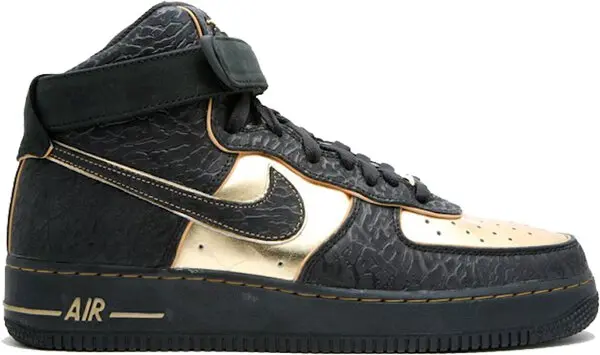 Nike Force 1 High-top Sneakers - Black/metallic Gold