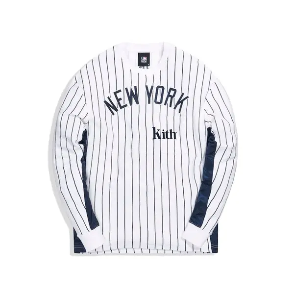 Kith For Major League Baseball New York Yankees Long Sleeve Combo Quinn - White Pinstripe