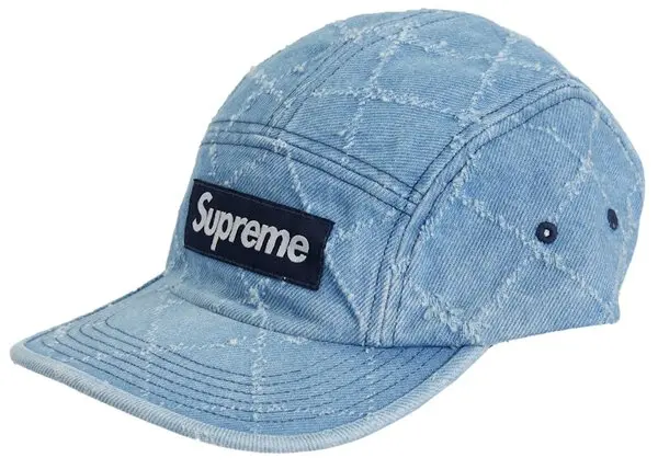 Supreme Punched Denim Camp Cap - Washed Indigo
