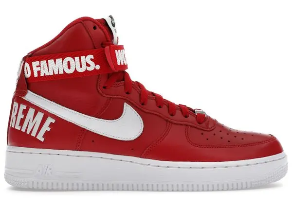 Nike Air Force 1 High Top Sneakers - Red/white
