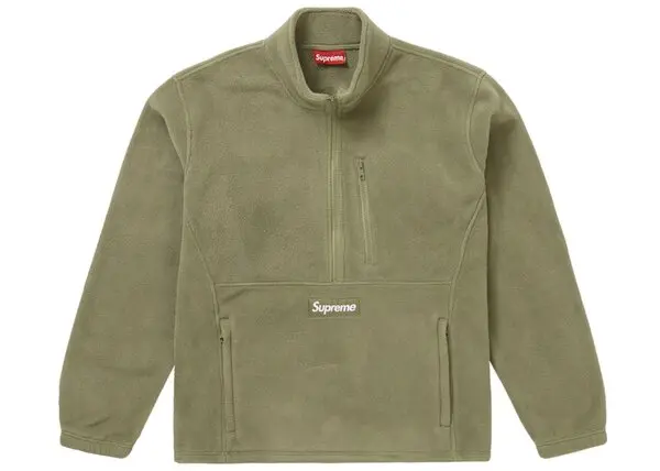 Supreme Polartec Half Zip Pullover - Light Olive