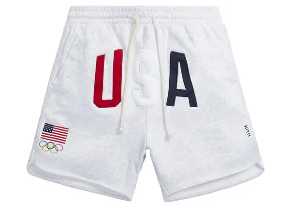 Kith For Team Usa Jordan Baby Terry Short - Light Heather Grey