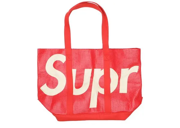Supreme Raffia Tote - Red