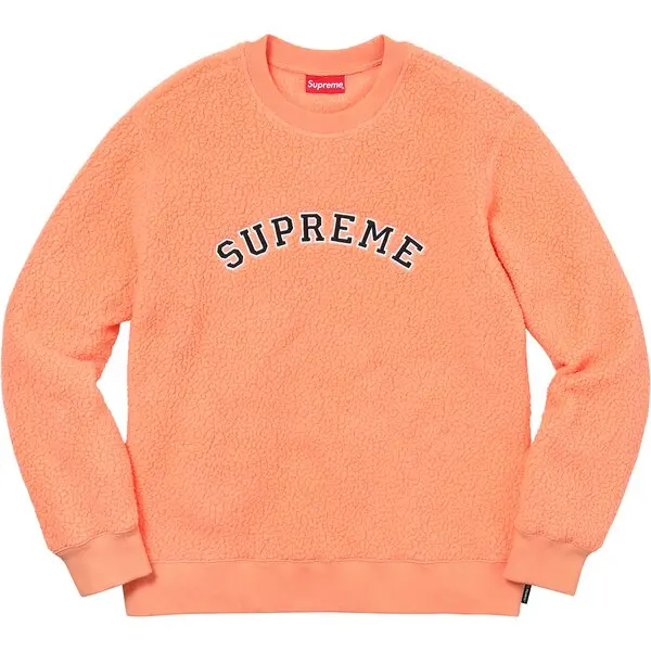 Supreme Polartec Deep Pile Crewneck Sweatshirt - Peach