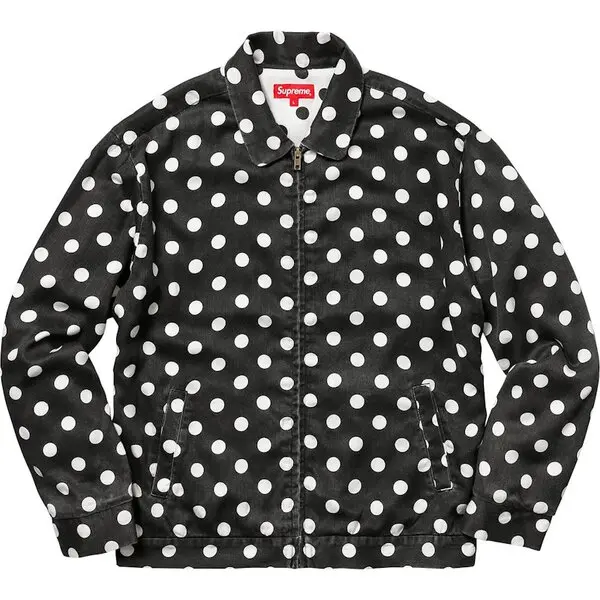 Supreme Polka Dot Rayon Work Jacket - Black