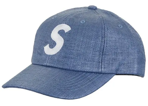 Supreme Raffia 6-panel Cap - Navy Blue