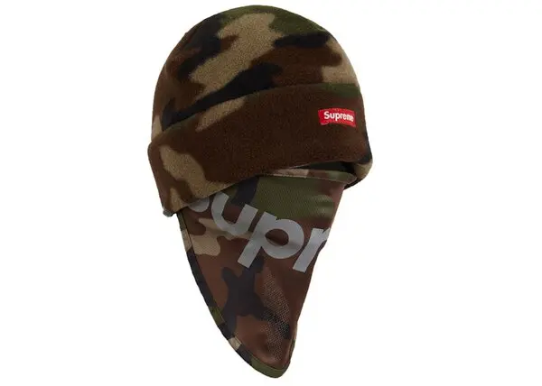 Supreme Polartec Facemask Beanie - Woodland Camo
