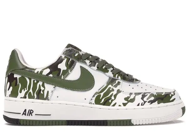 Nike Air Force 1 Low Camouflage Sneakers - White/palm Green/baroque Brown