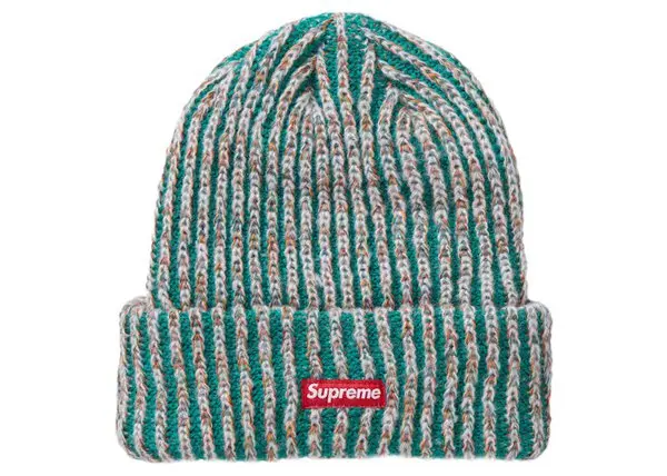 Supreme Rainbow Knit Beanie - Dark Green