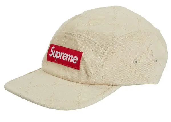 Supreme Punched Denim Camp Cap - Dyed Beige