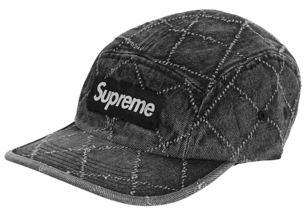 Supreme Punched Denim Camp Cap - Black