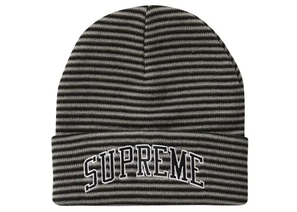 Supreme Striped Beanie - Black