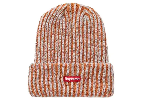 Supreme Rainbow Knit Beanie - Rust