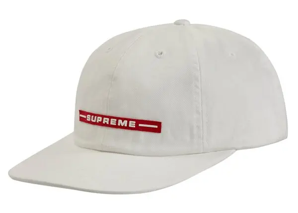 Supreme Raised Logo 6-panel Cap - White