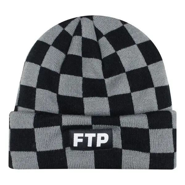FTP Checkered Logo Beanie - Black