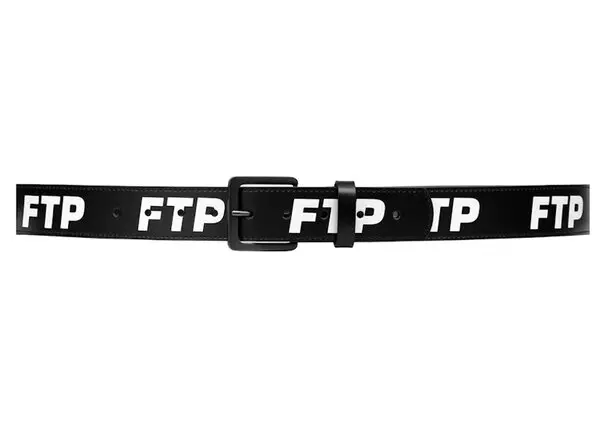 FTP Leather Logo Belt - Black