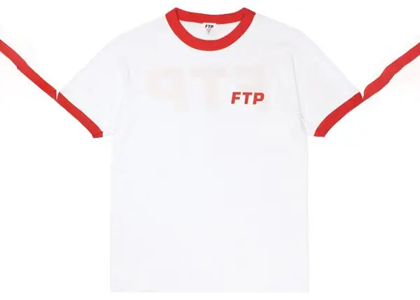 FTP Logo Ringer Tee Shirt - Red