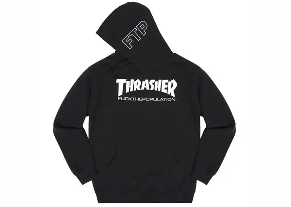 FTP Thrasher Logo Pullover Hoodie - Black