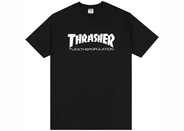 FTP Thrasher Logo Tee Shirt - Black