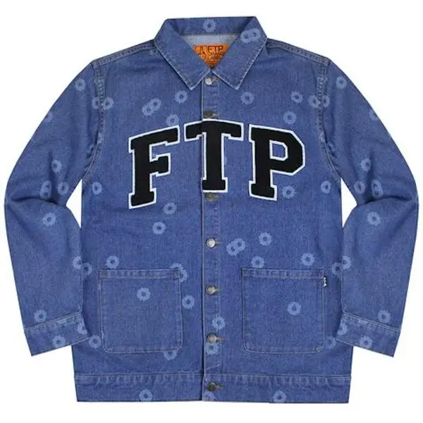 FTP Bullet Hole Denim Trucker Jacket - Washed Indigo