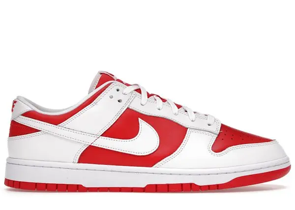 Nike Dunk Low Championship Red Sneakers - University Red/white/total Orange